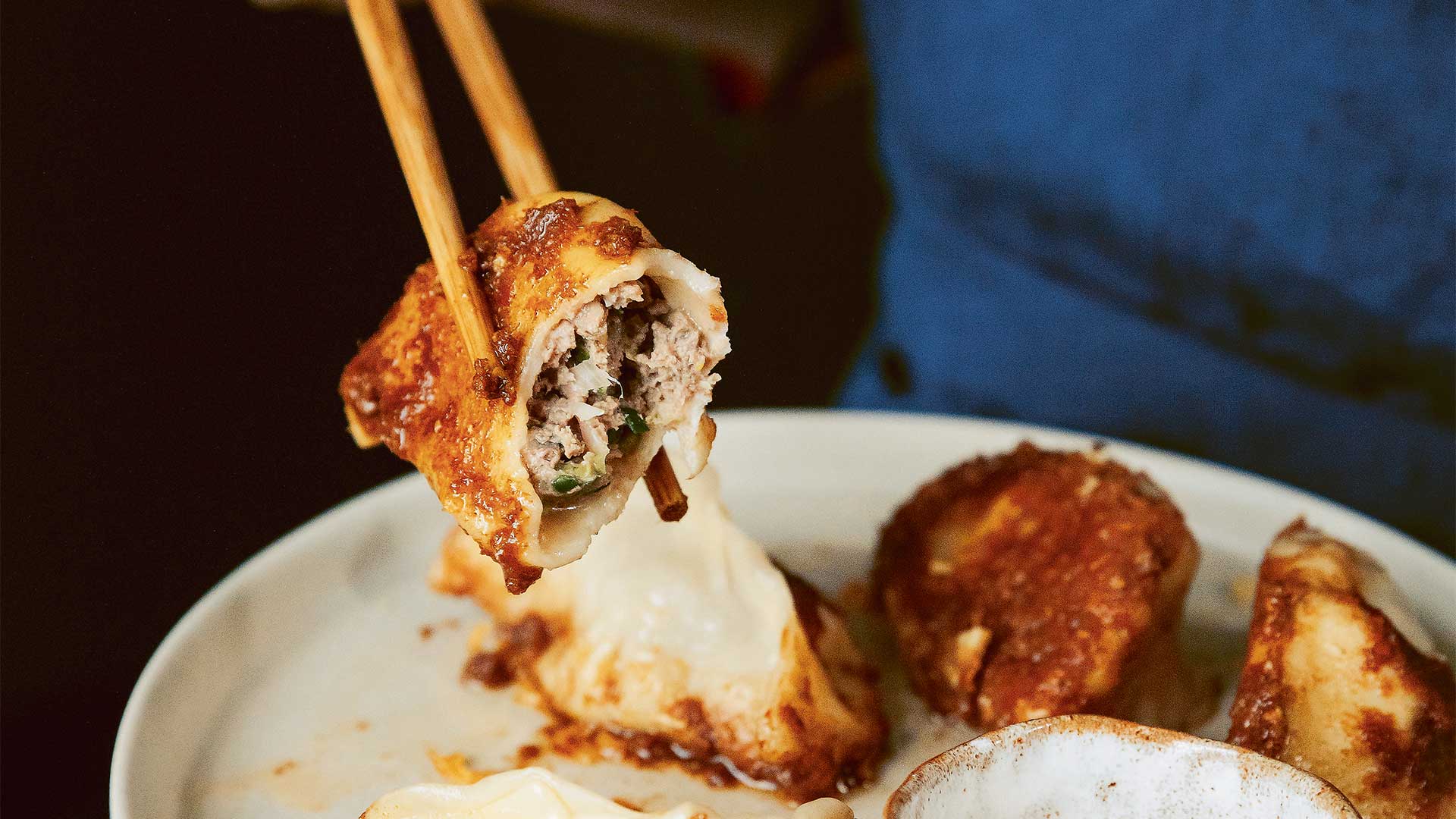 Receta de dumplings de cerdo y hongos a la parrilla